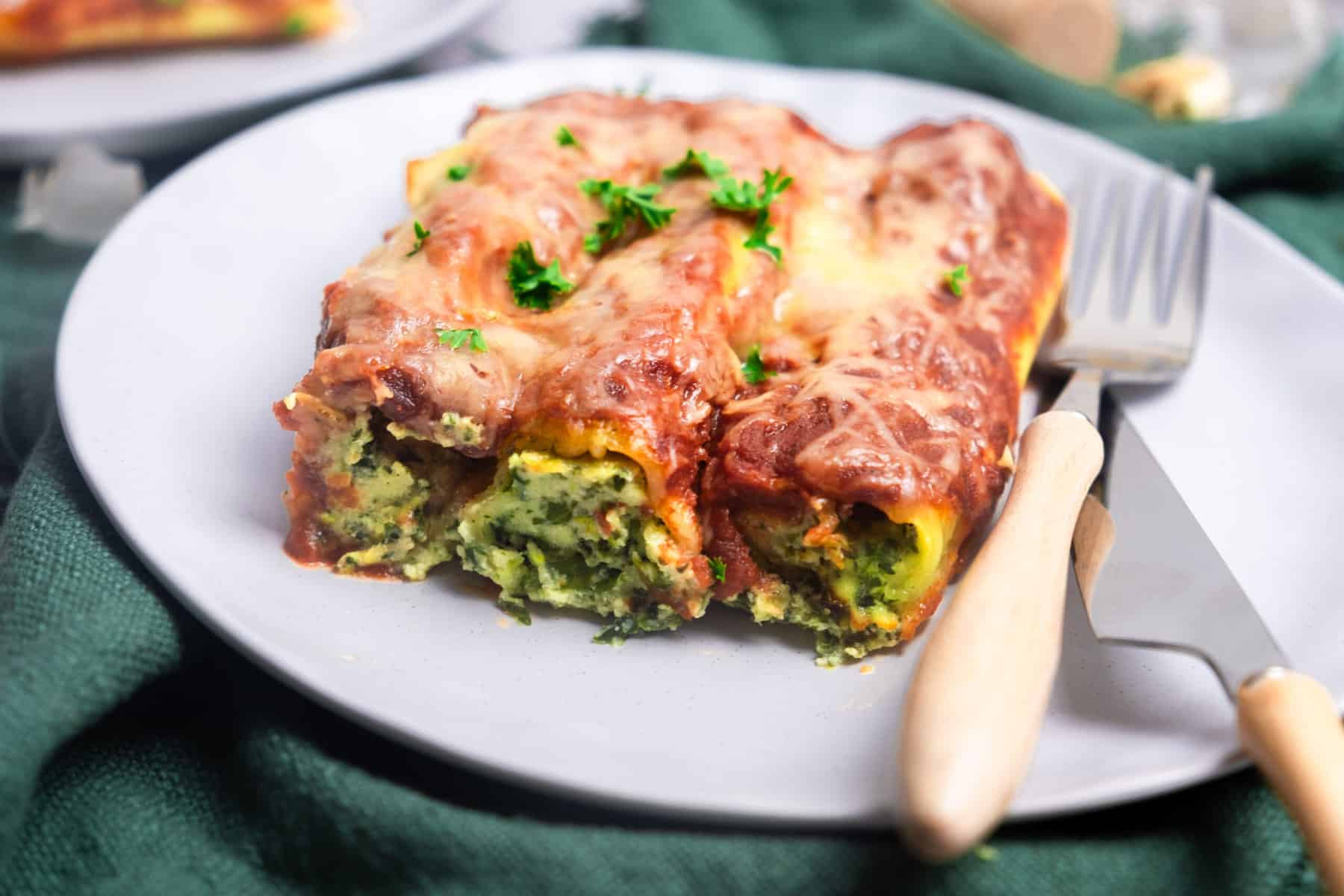 Spinach and Ricotta Cannelloni Pasta Tubes Bake - Athlete Lunchbox